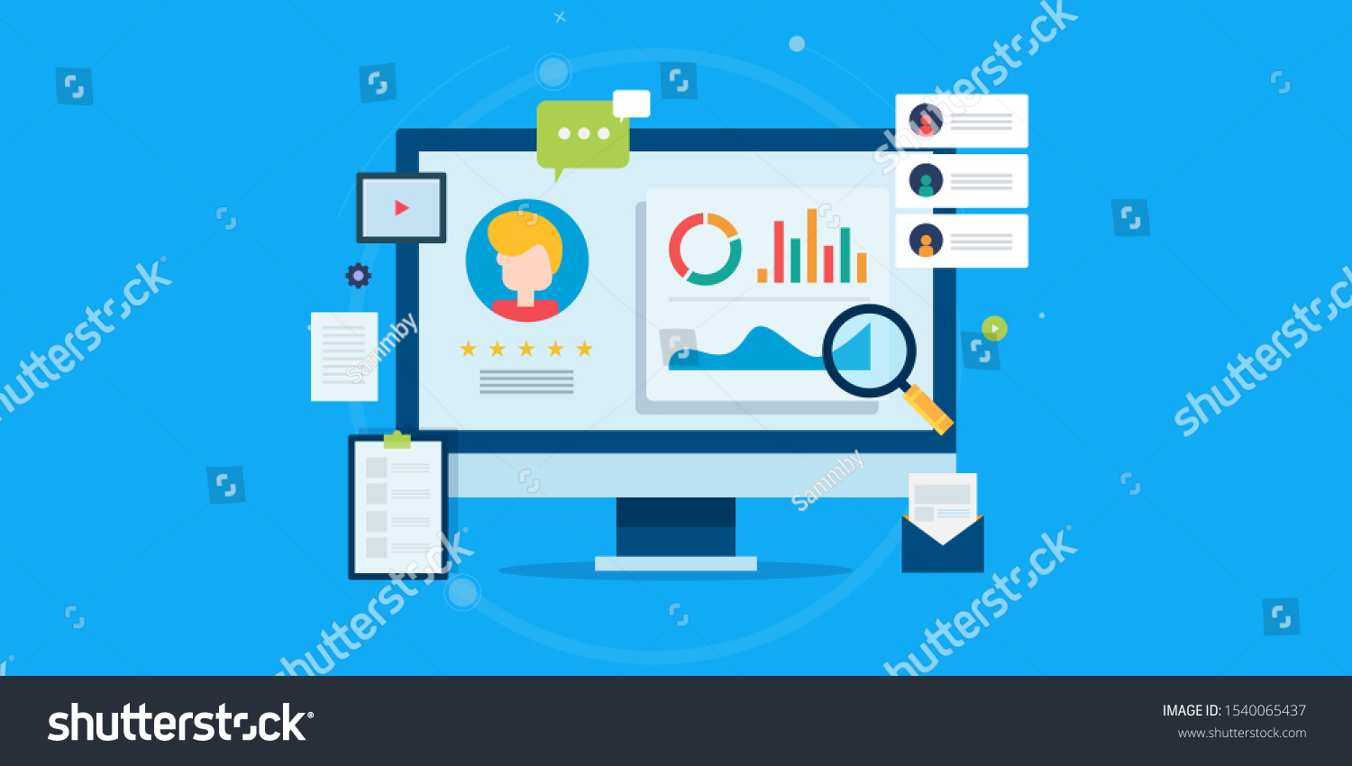 Customer Profile Analysis Customer Data Retention Stock Vector (Royalty ...
