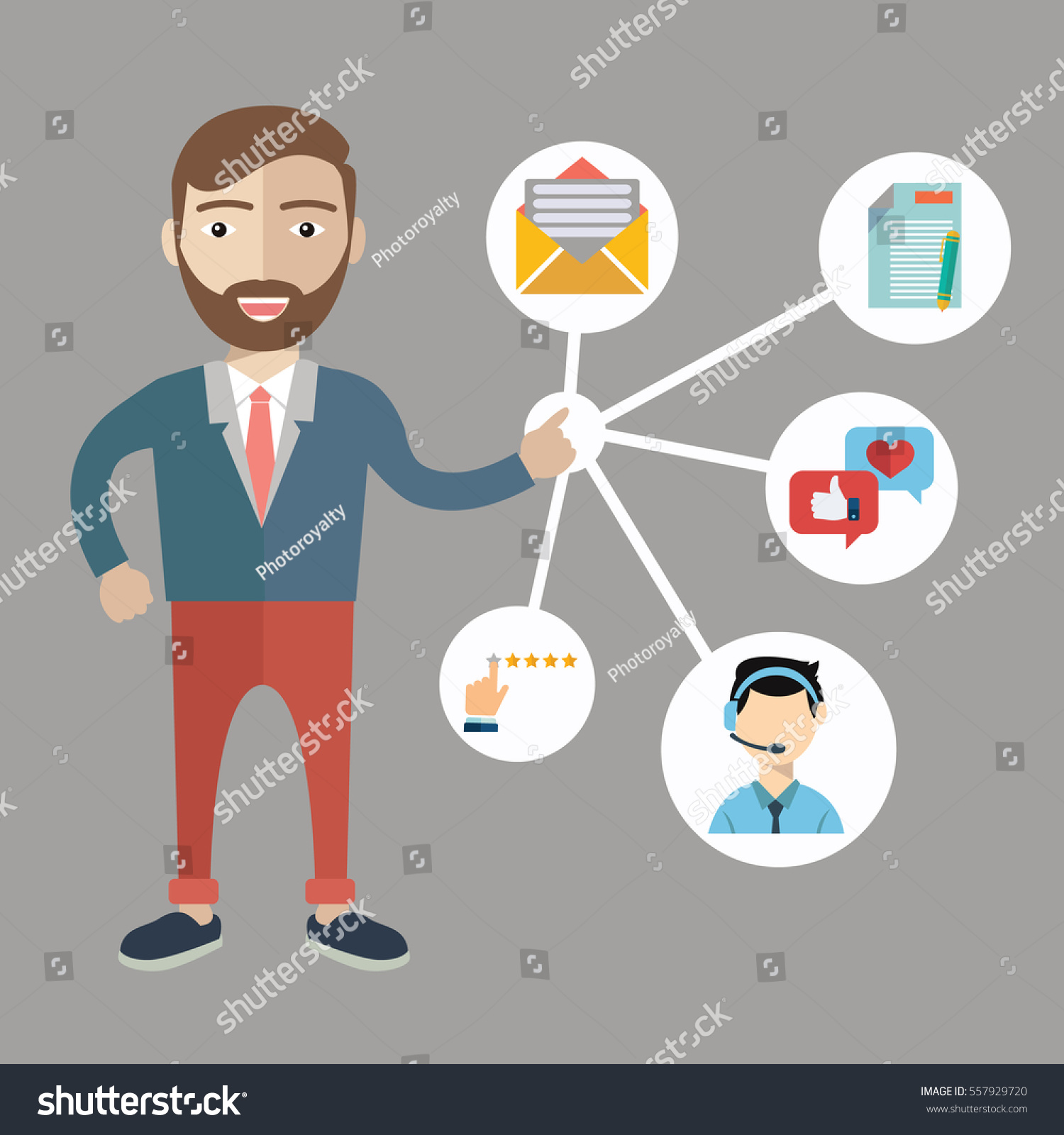 Customer Relationship Management System Managing Interactions Stock ...
