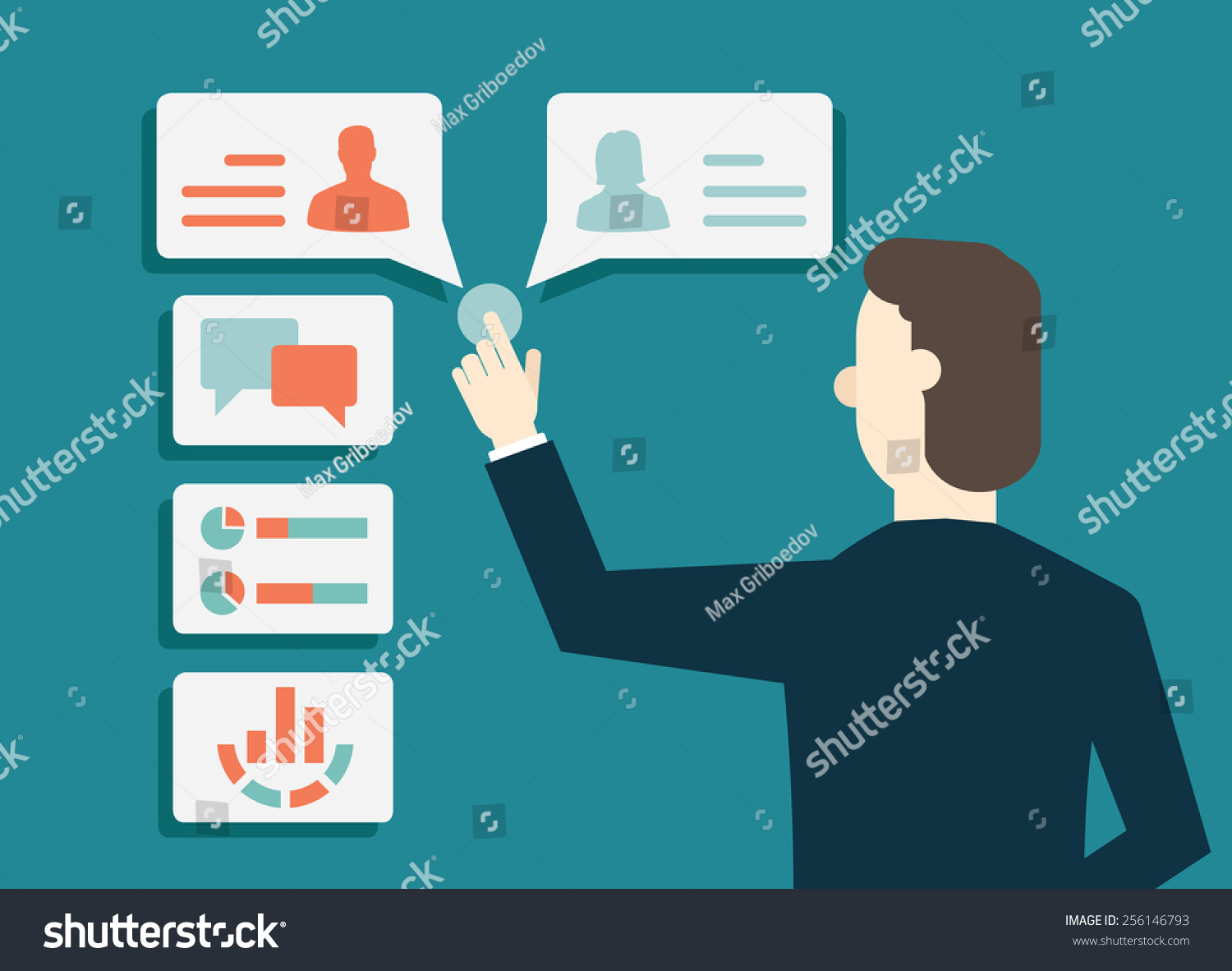 Customer Relationship Management Vector Illustration Stock Vector ...