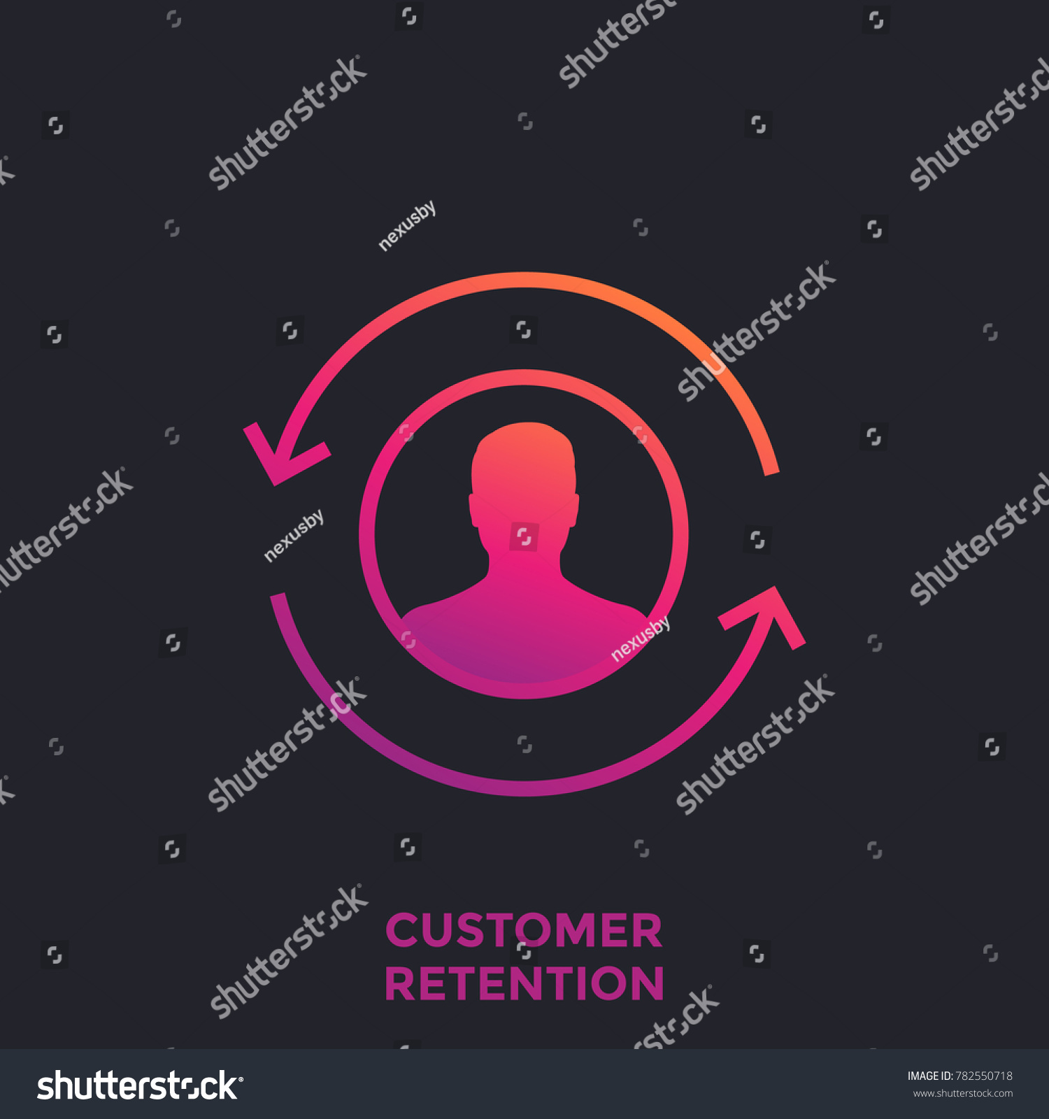 Customer Retention Returning Client Icon Stock Vector (Royalty Free ...