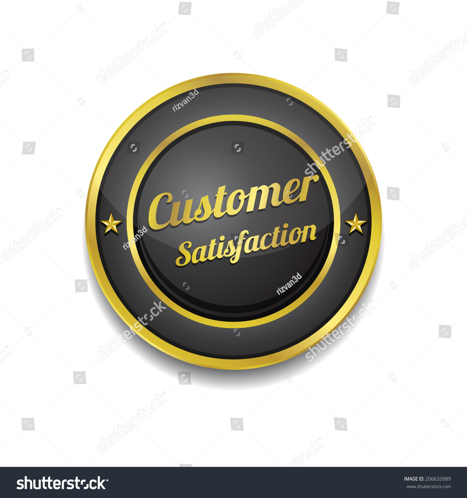 Customer Satisfaction Golden Black Vector Icon Stock Vector (Royalty ...