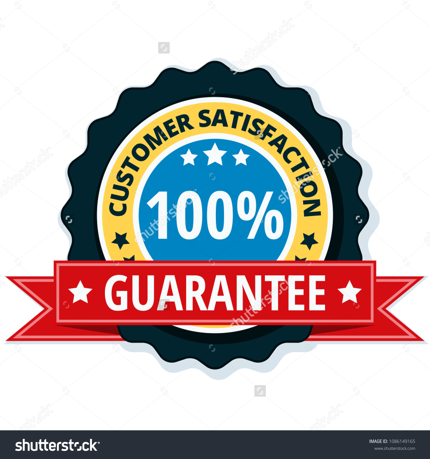 Customer Satisfaction Guarantee Label Illustration: vector de stock ...