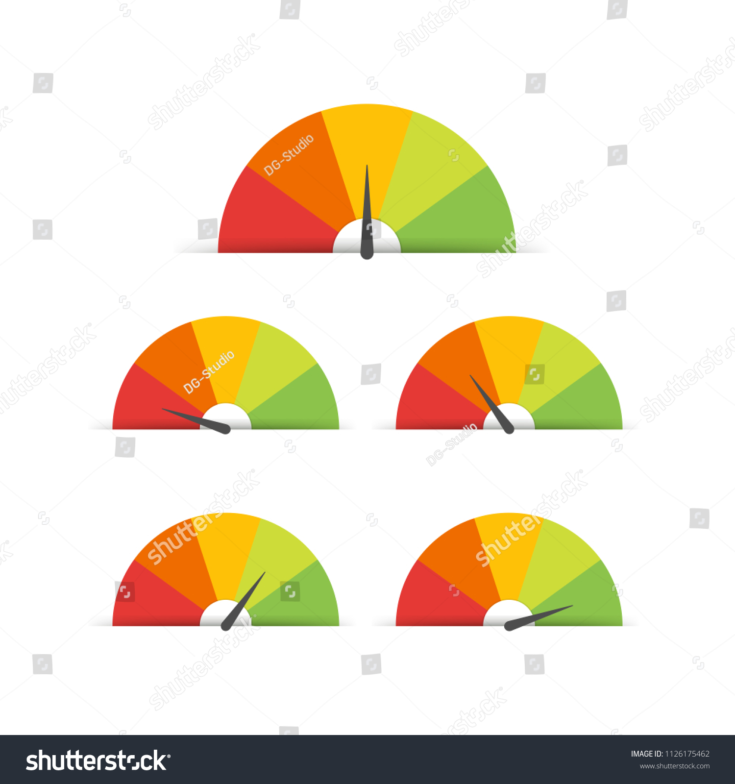 Customer Satisfaction Meter Speedometer Set Vector Stock Vector ...