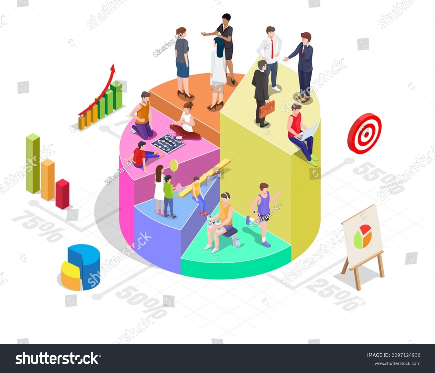 segmentación de clientes, análisis de audiencia: vector de stock (libre ...
