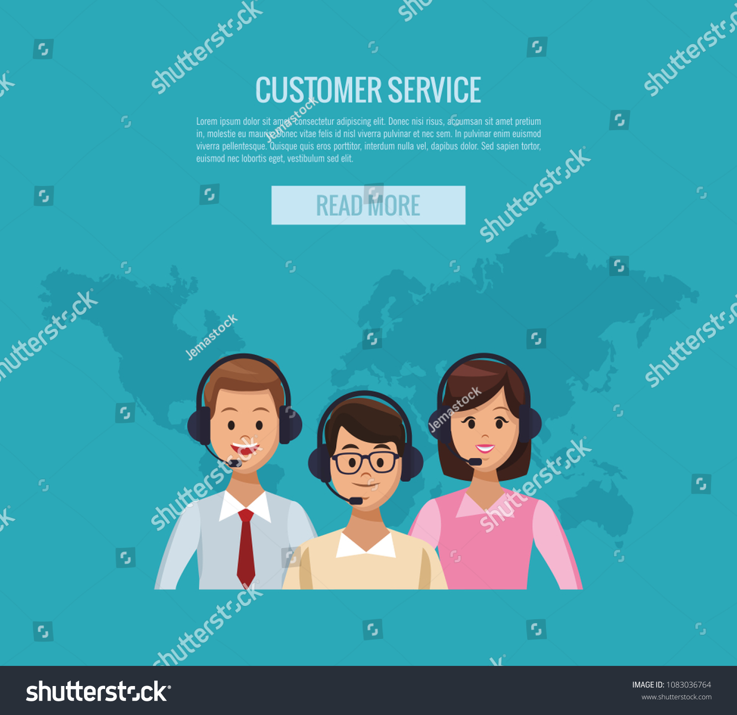 Customer Service Banner Stock Vector (Royalty Free) 1083036764
