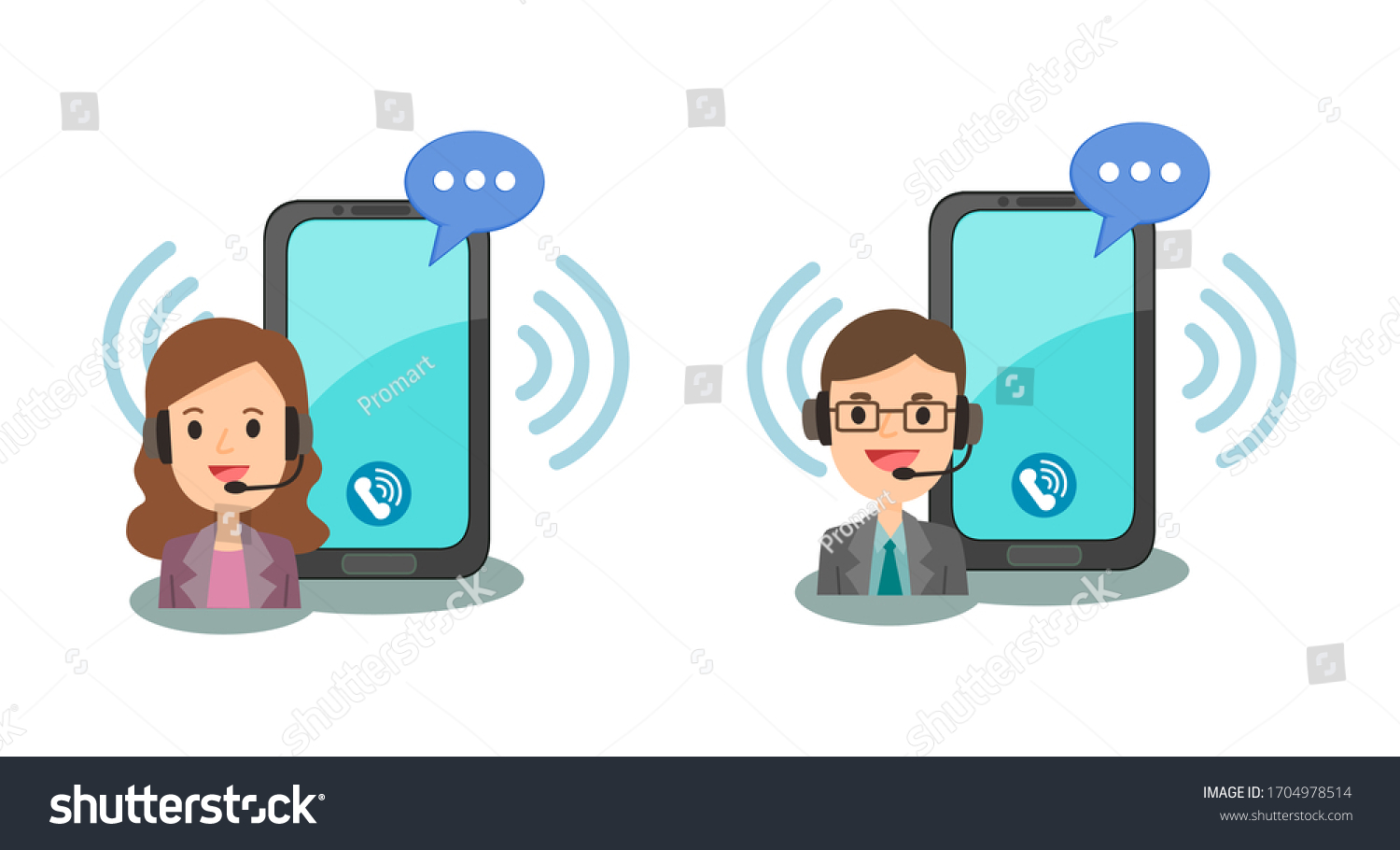 Customer Service Call Center Vector Stock Vector (Royalty Free) 1704978514