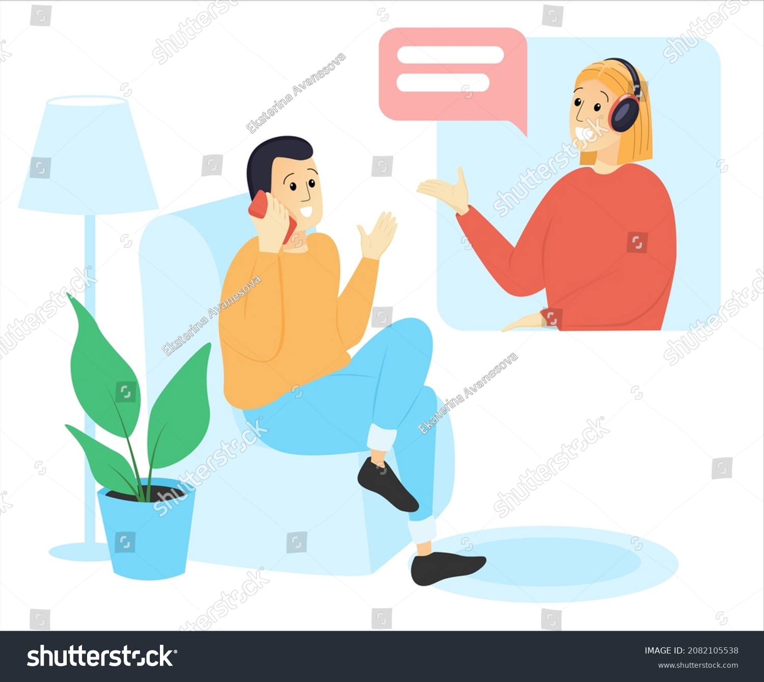 Customer Service Flat Design Vector Illustration Stock Vector (Royalty ...