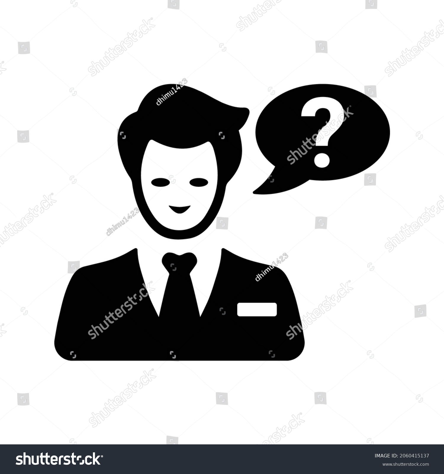 Customer Service Question Icon Black Vector Stock Vector (Royalty Free ...