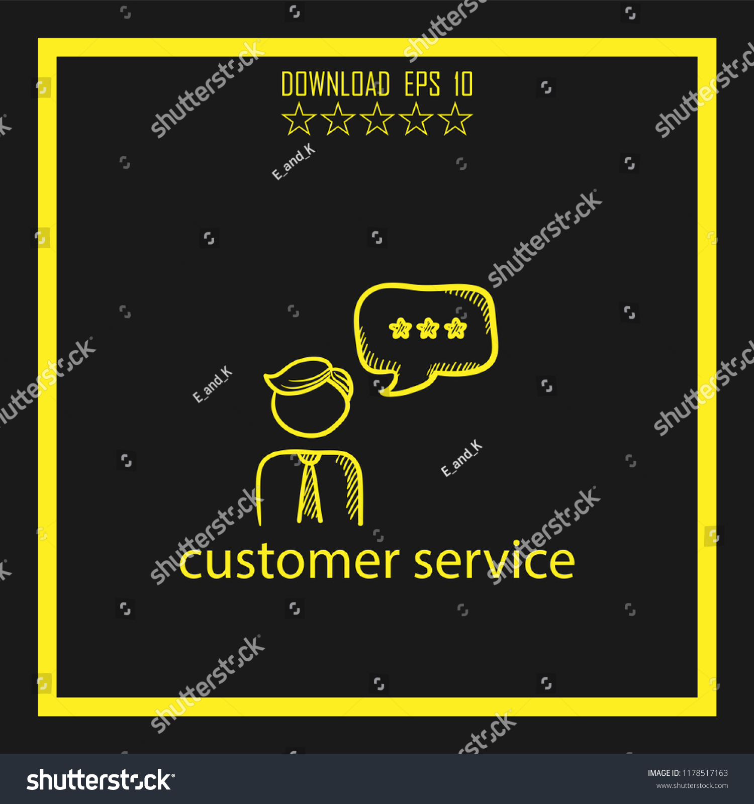 Customer Service Sketch Vector Icon: vector de stock (libre de regalías ...