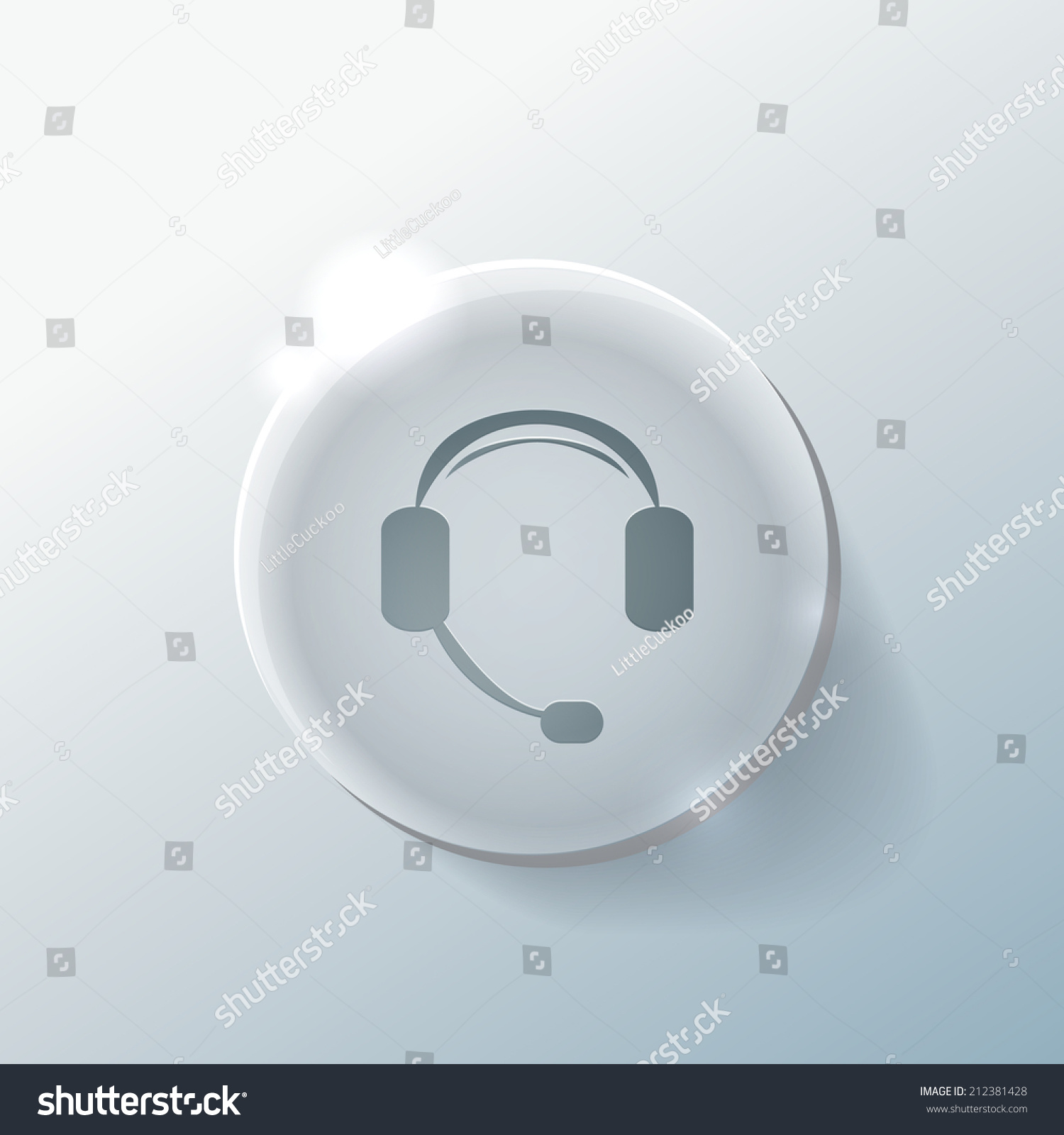 Customer Support Avatar Headphone Stock Vector (Royalty Free) 212381428