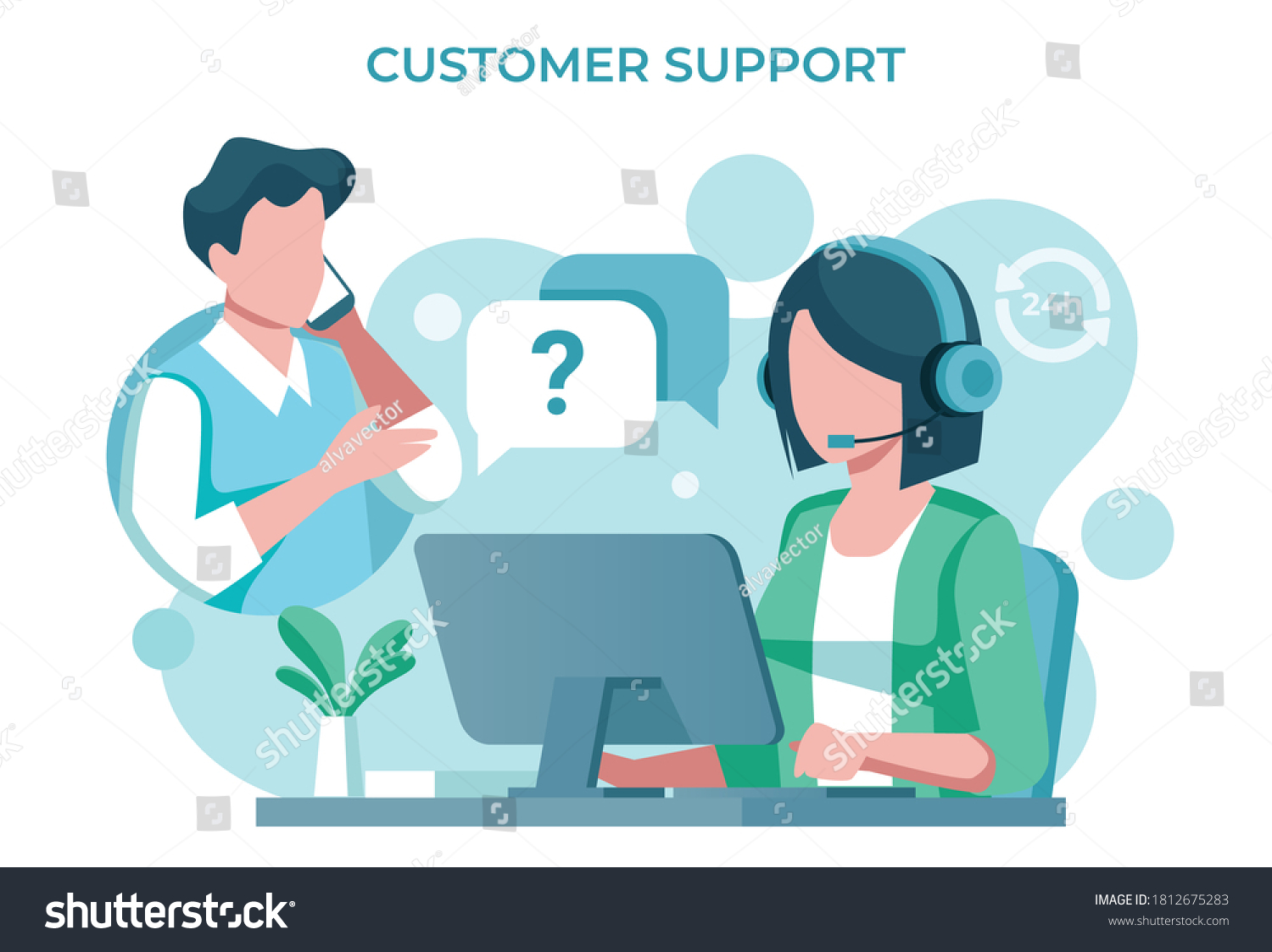 230.090 Caring customers Gambar, Foto Stok & Vektor | Shutterstock