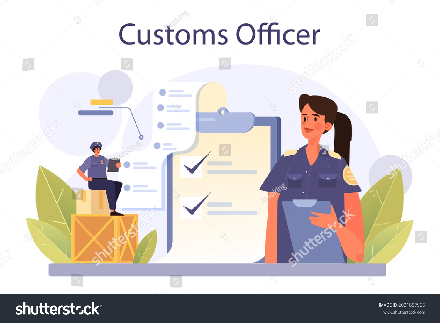 Customs Officer Concept Passport Control Airport Stock Vector (Royalty ... Customs Officer Concept Passport Control Airport Stock Vector (Royalty ...