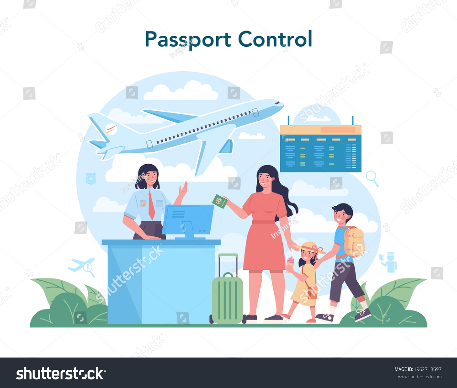 Customs Officer Concept Passport Control Airport Stock Vector (Royalty ... Customs Officer Concept Passport Control Airport Stock Vector (Royalty ...