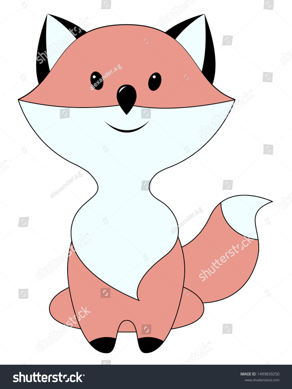 Cut Abstract Red Fox Vector Illustration Stock Vector (Royalty Free ...