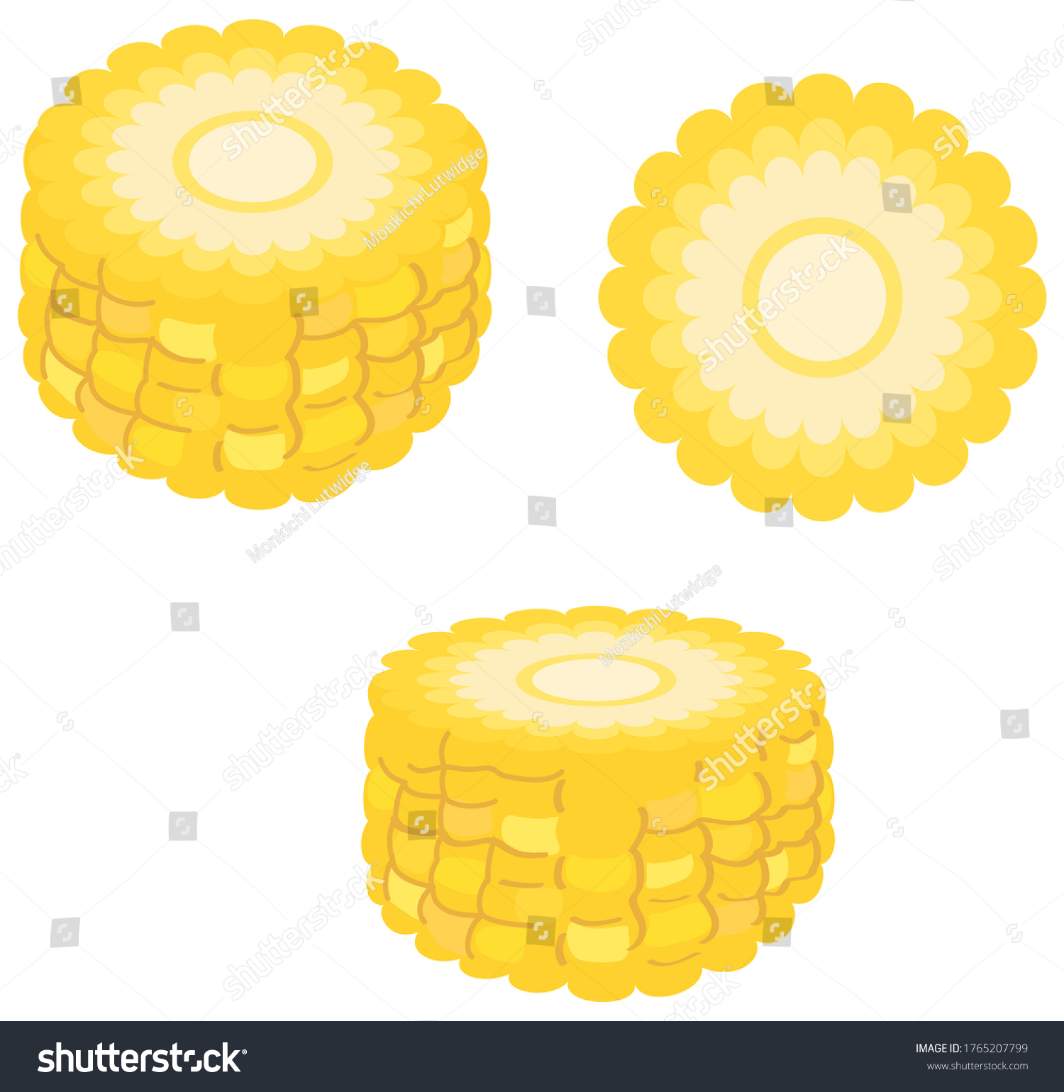 Cut Corn Set Vector Illustration Stock Vector (Royalty Free) 1765207799 ...