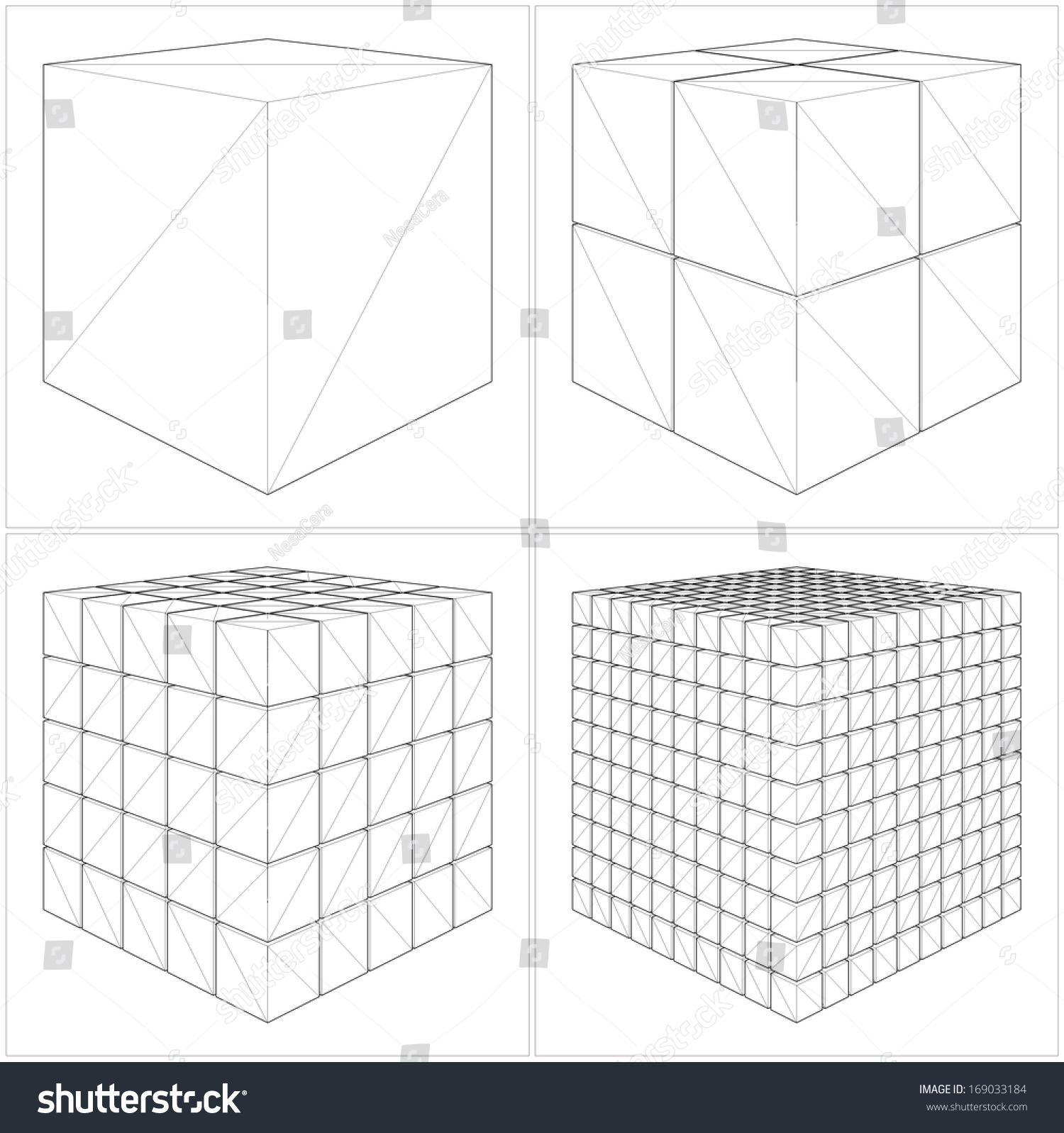 Cut Cube Simple Complicated Shape Vector Stock Vector (Royalty Free ...