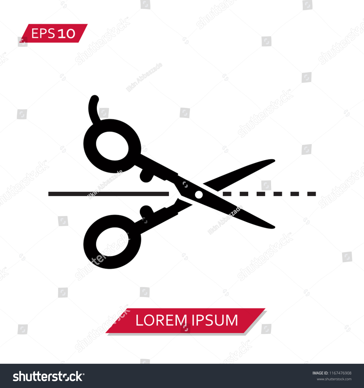 Cut Here Vector Icon Symbol Stock Vector (Royalty Free) 1167476908