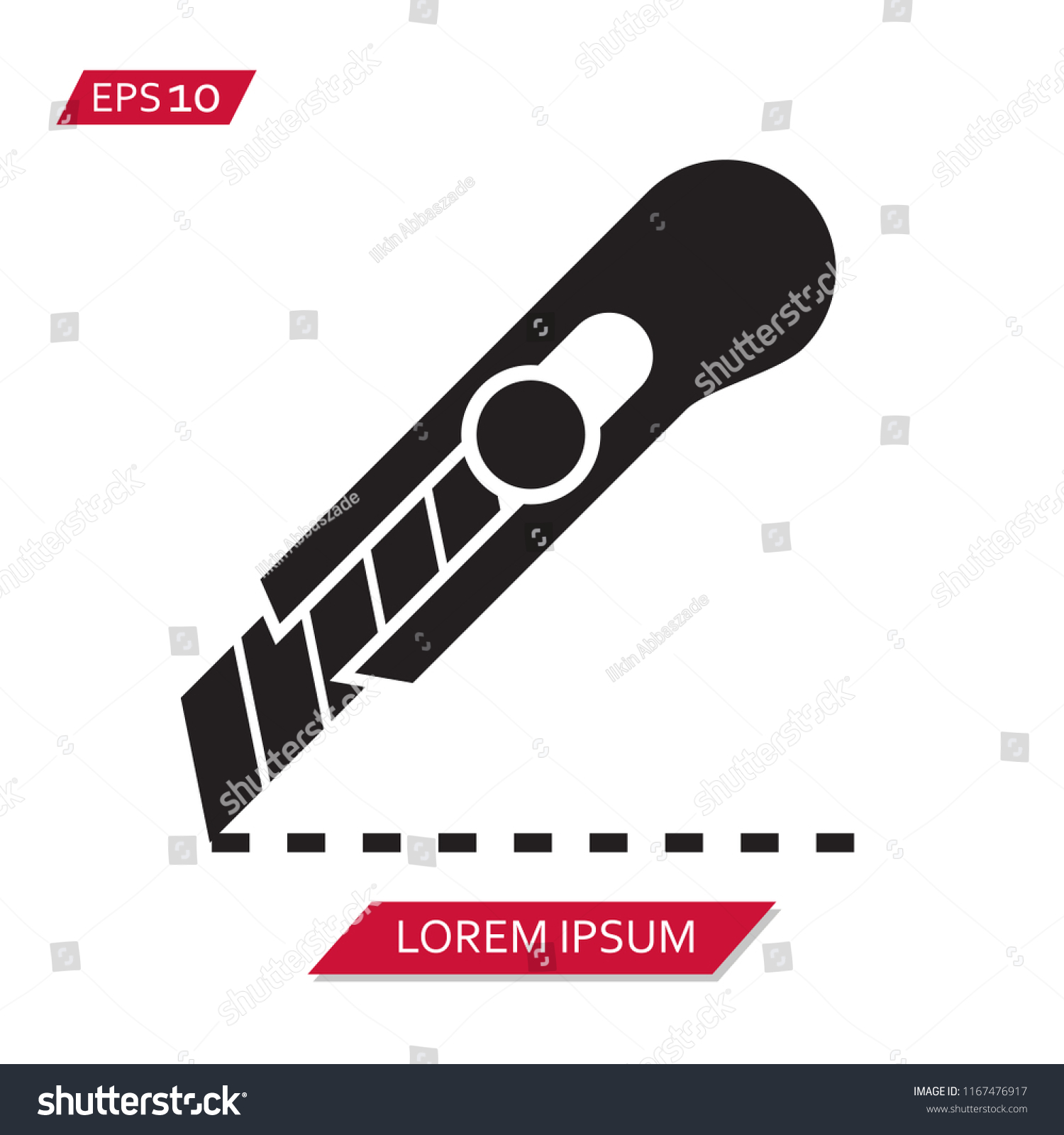 Cut Here Vector Icon Symbol: vector de stock (libre de regalías ...