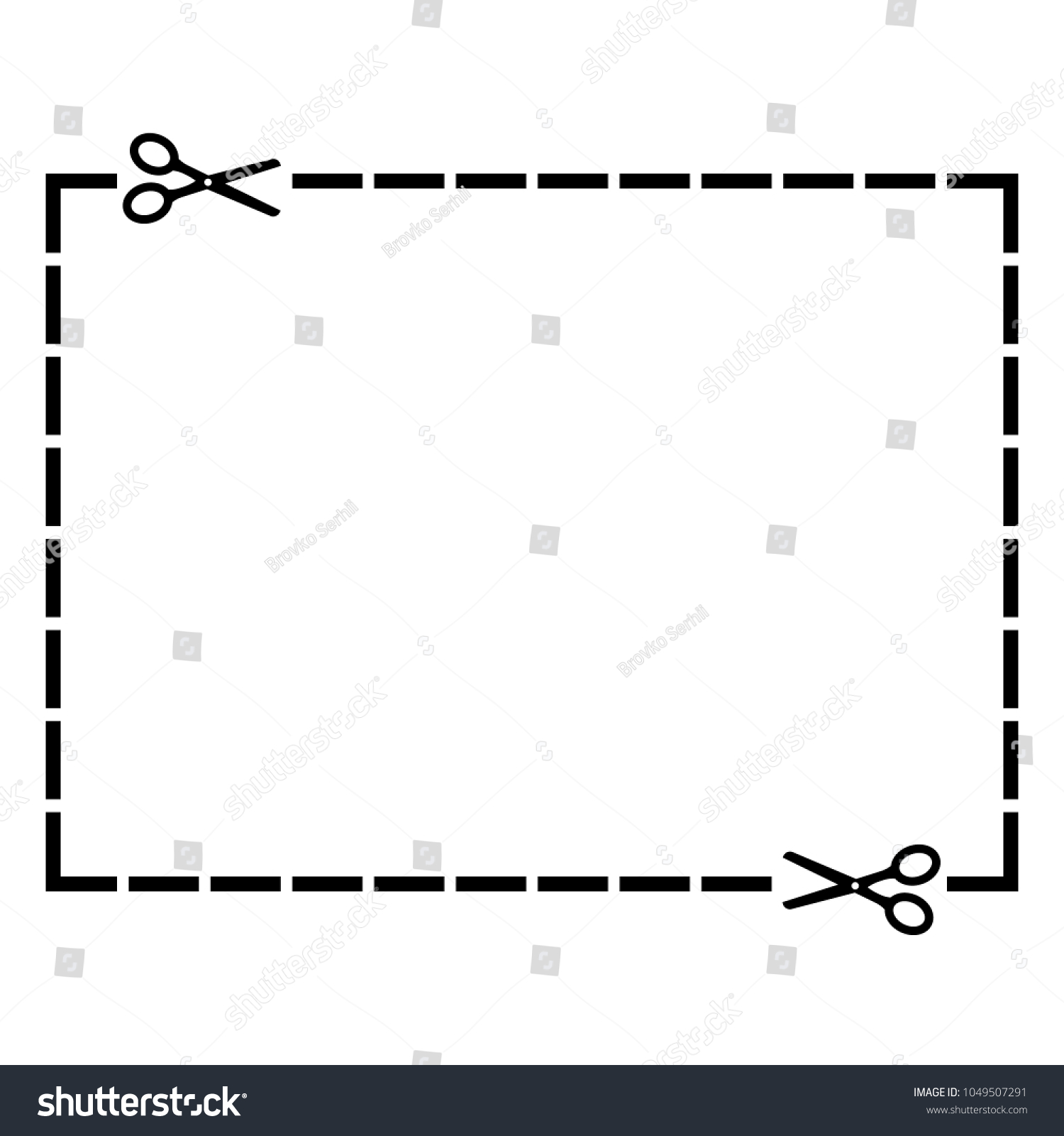 Cut Out Coupon Rectangle Shape Scissors Stock Vector (Royalty Free ...