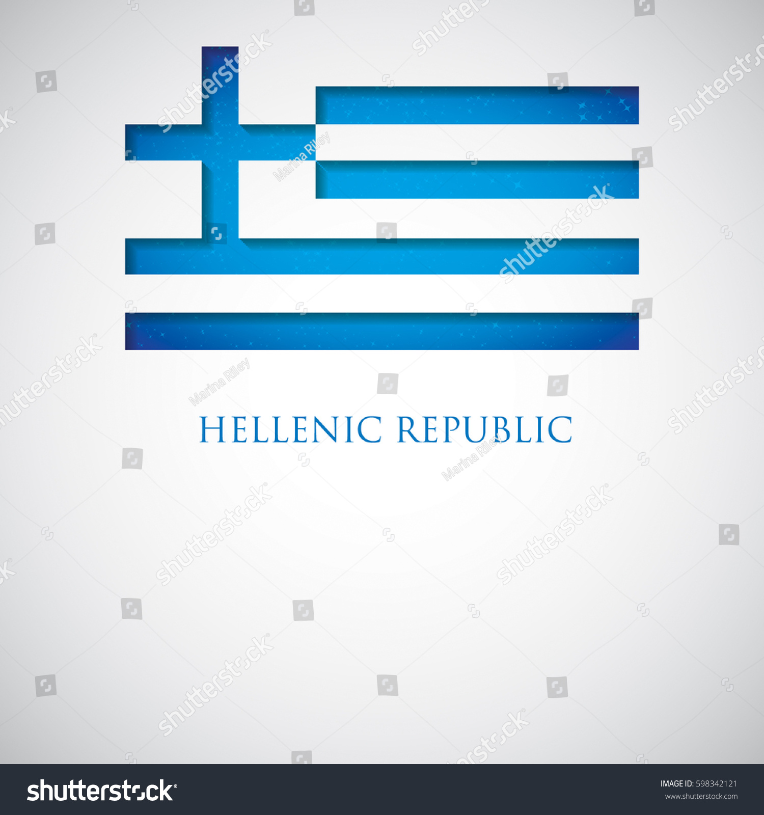 Cut Out Greek Flag Card Vector Stock Vector (Royalty Free) 598342121 ...