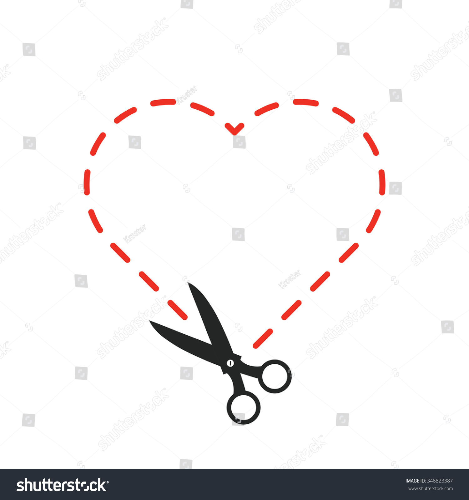 Cut Out Heartvector Illustration Stock Vector (Royalty Free) 346823387 ...