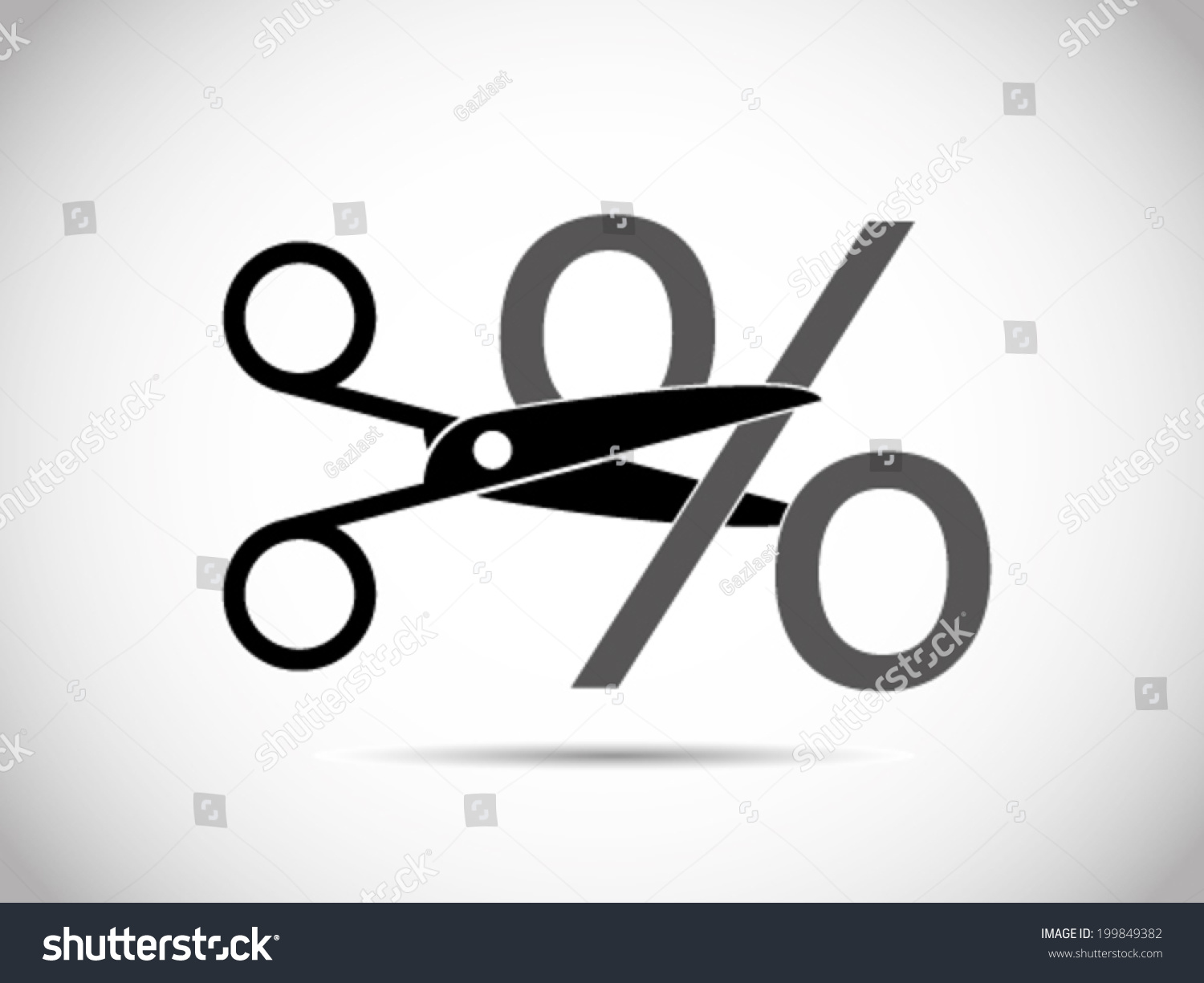 Cut Percentage Stock Vector (Royalty Free) 199849382