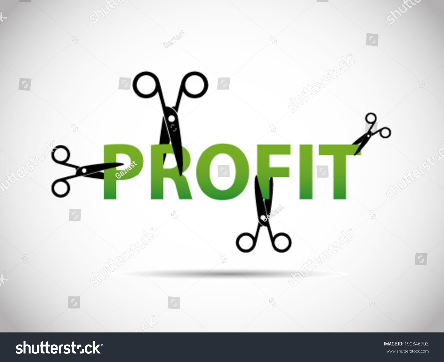 Cut Profit Stock Vector (Royalty Free) 199846703 | Shutterstock