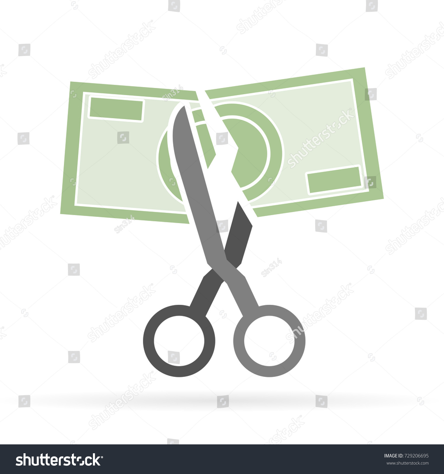 Cut Bill Stock Vector (Royalty Free) 729206695 | Shutterstock