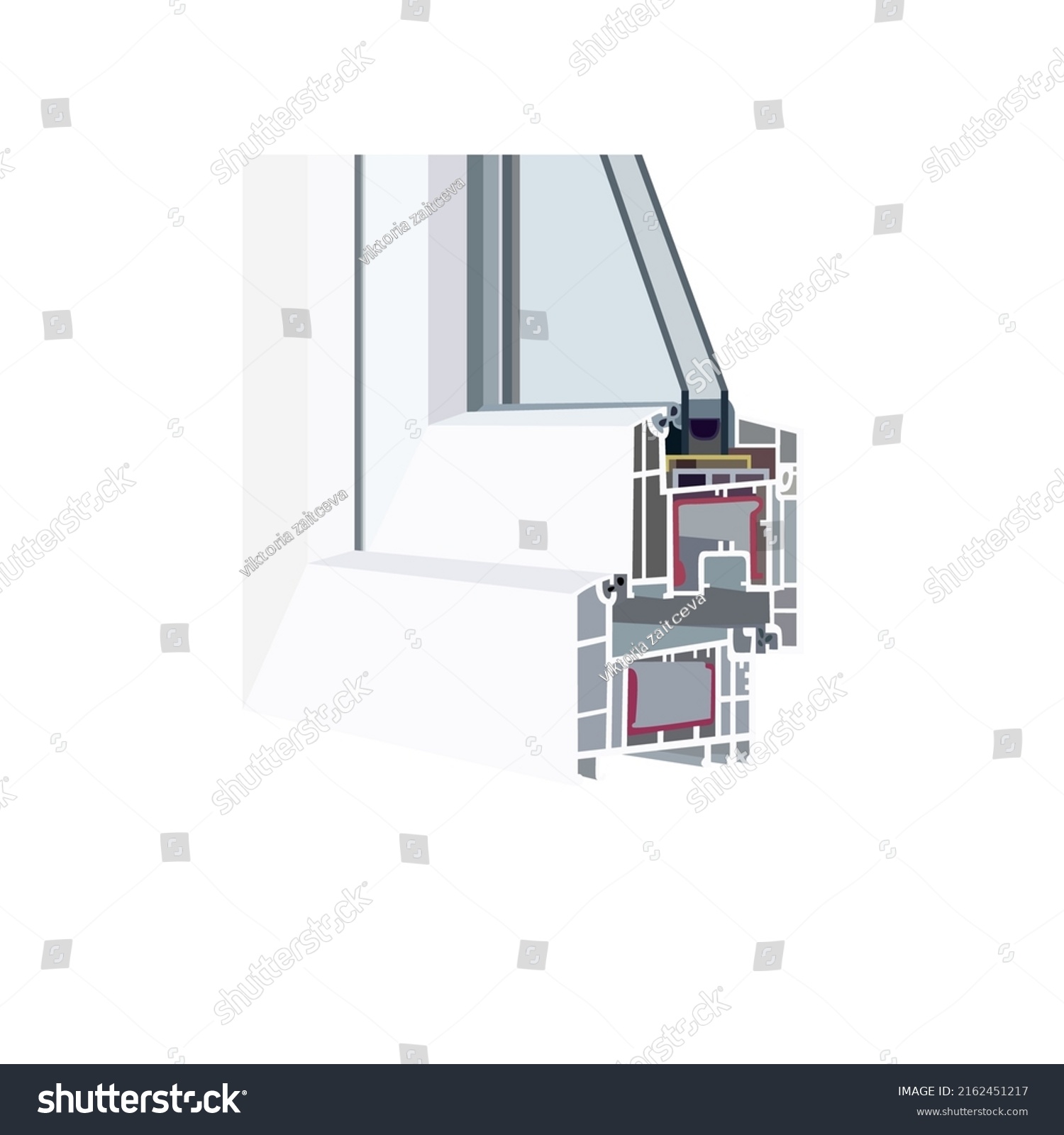Cutaway Plastic Window Vector Illustration Stock Vector (Royalty Free ...