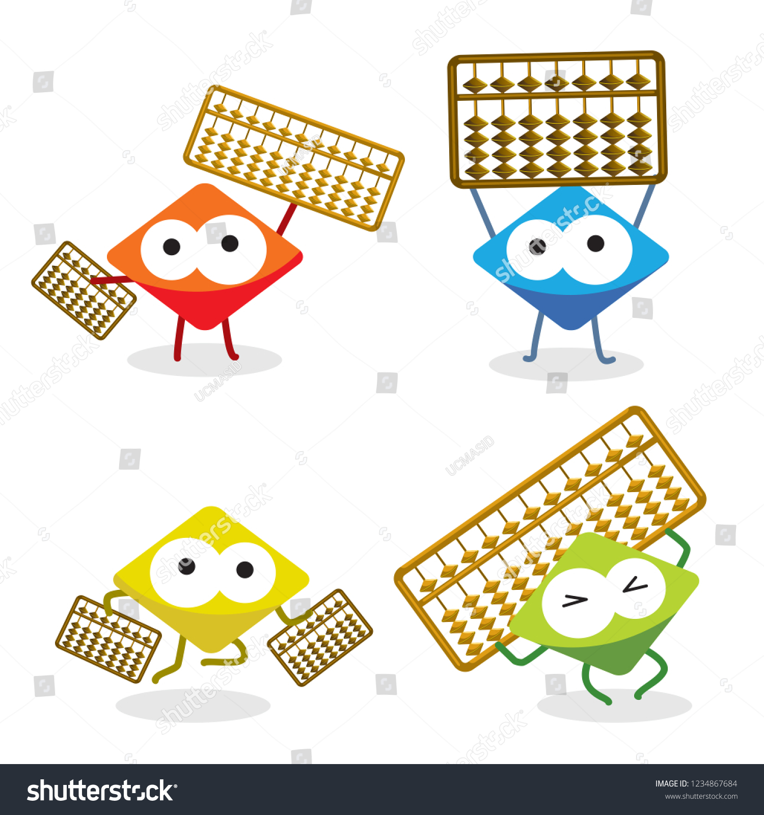 Cute Abacus Character Stock Vector (Royalty Free) 1234867684