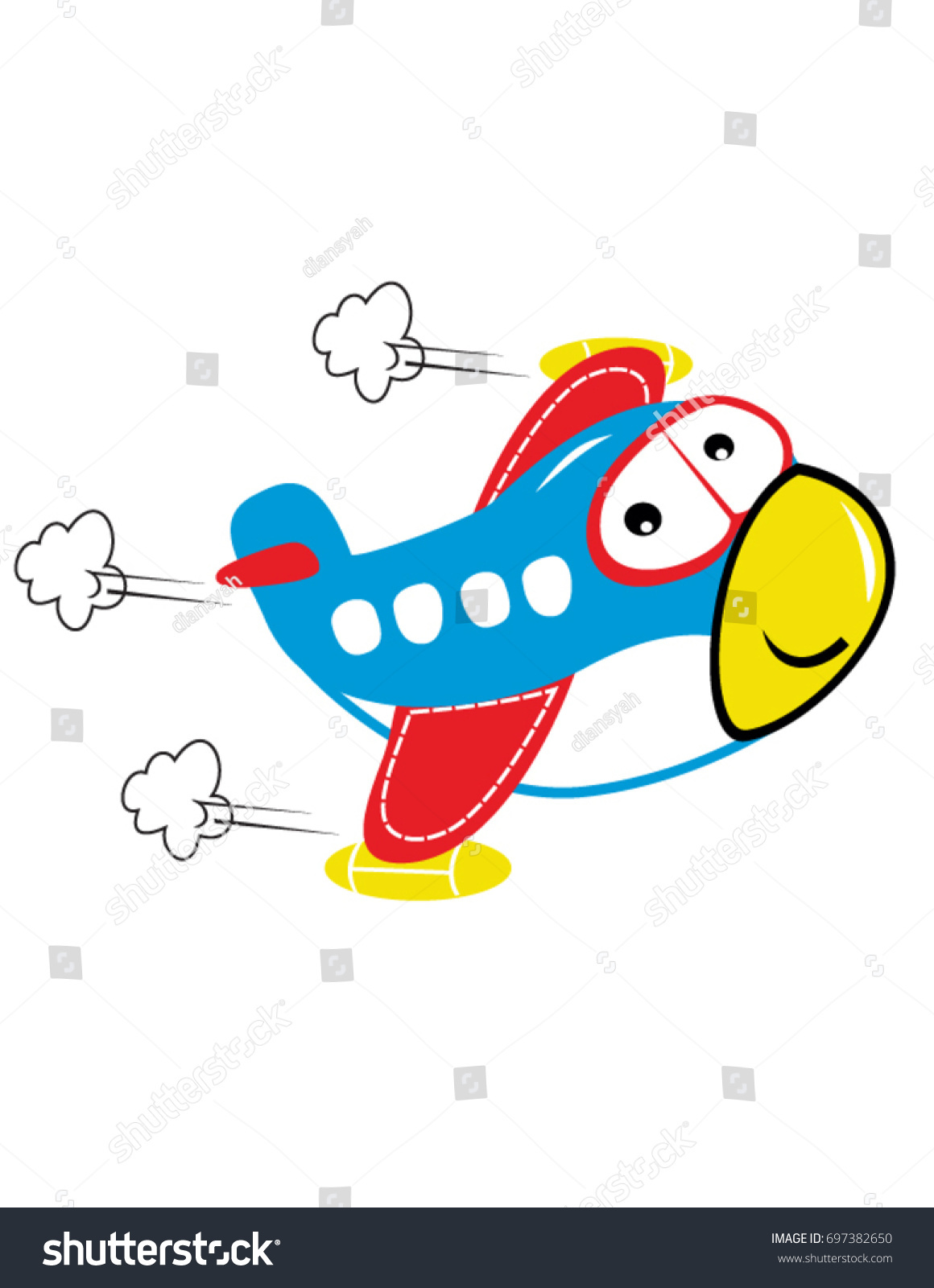 Cute Airplane Vector Cartoon Stock Vector (Royalty Free) 697382650