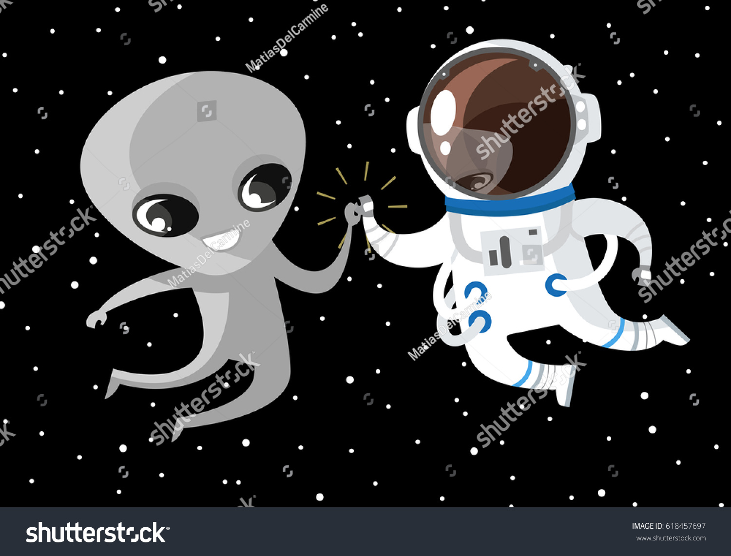 Cute Alien Astronaut Space: vector de stock (libre de regalías ...