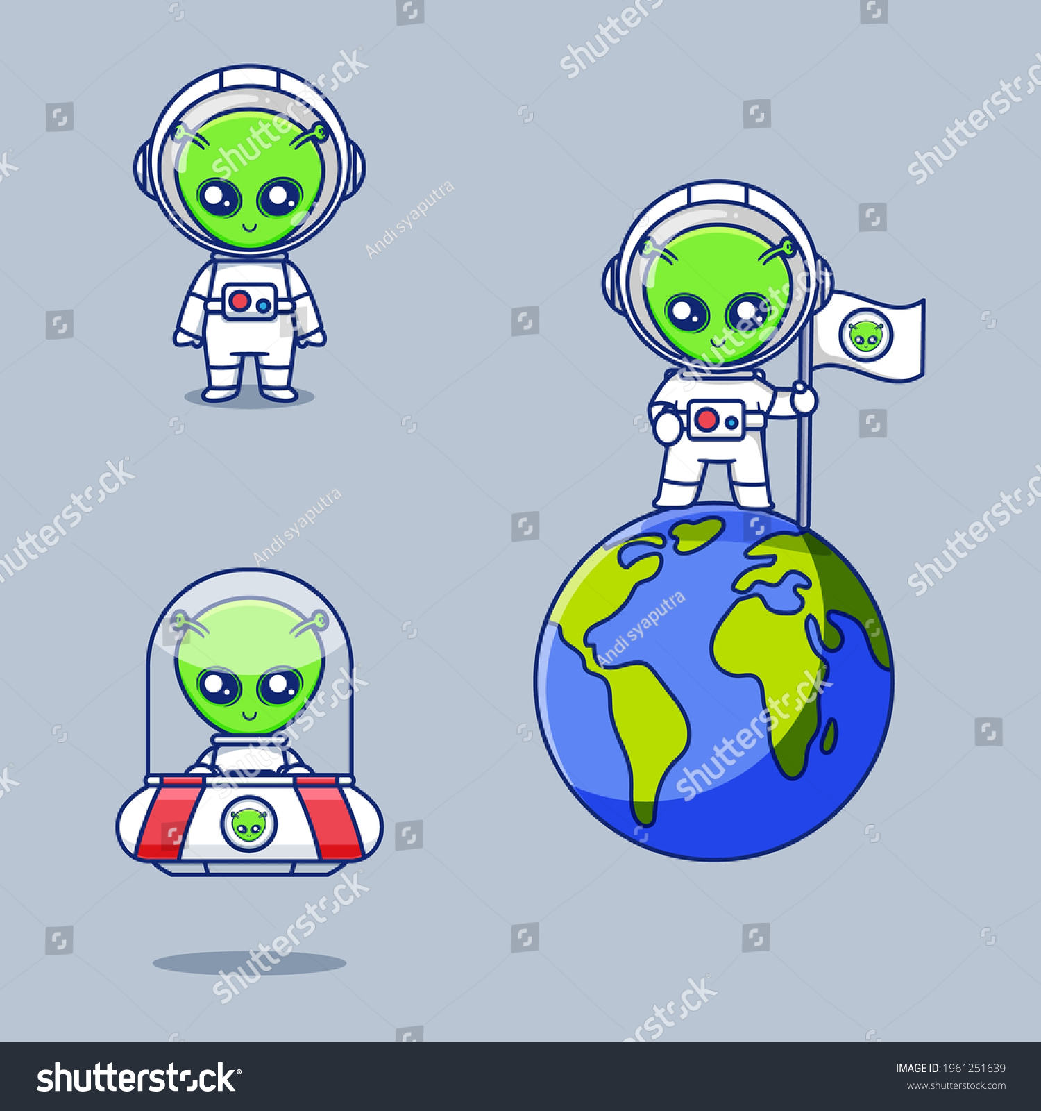 5,398 Kawaii alien Stock Vectors, Images & Vector Art | Shutterstock