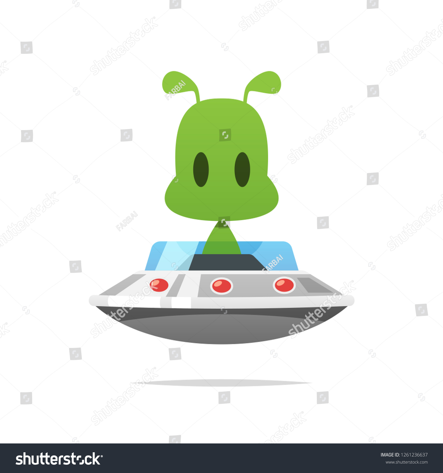 Cute Alien On Ufo Vector Isolated: เวกเตอร์สต็อก (ปลอดค่าลิขสิทธิ์ ...