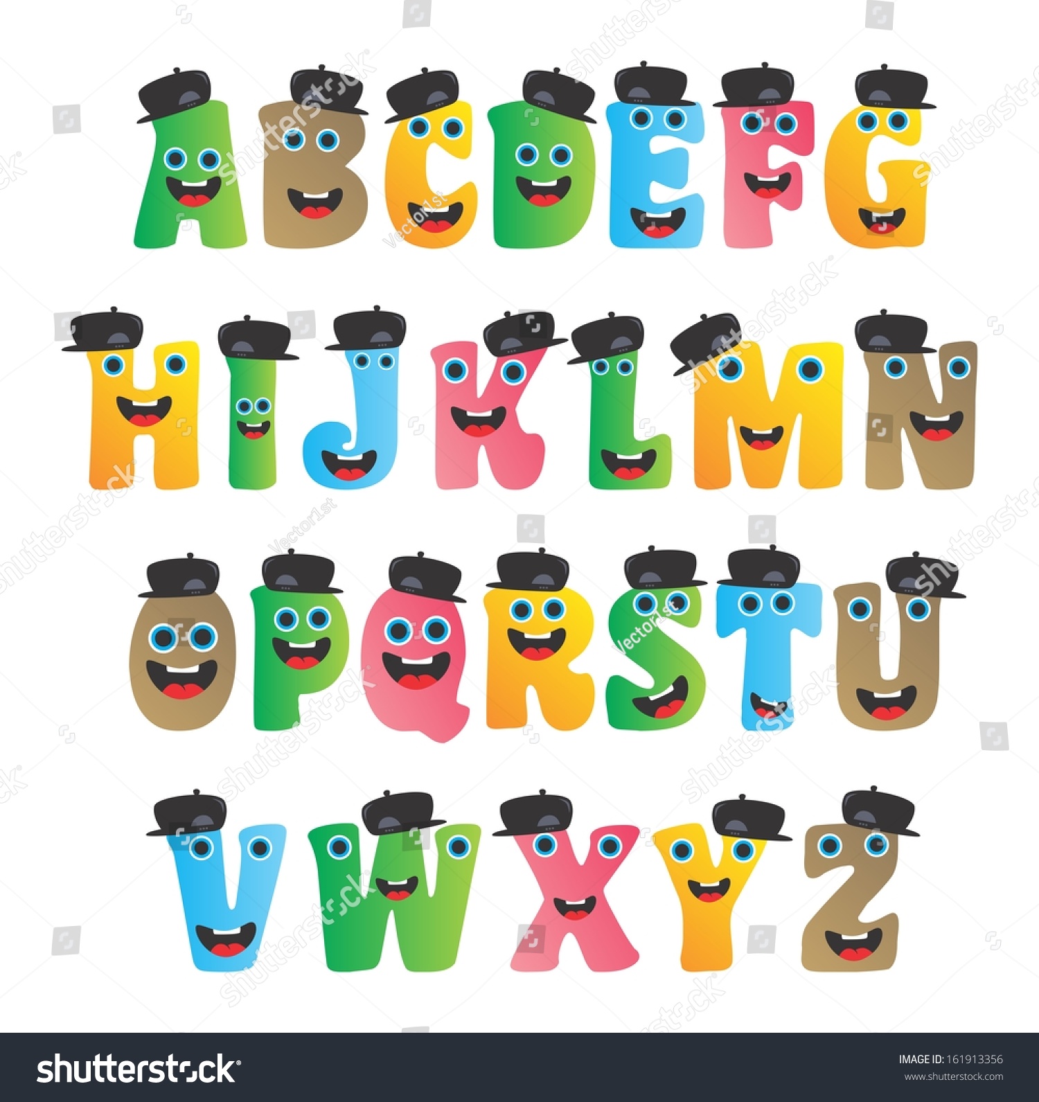 Cute Alphabet Monster Set: เวกเตอร์สต็อก (ปลอดค่าลิขสิทธิ์) 161913356 ...