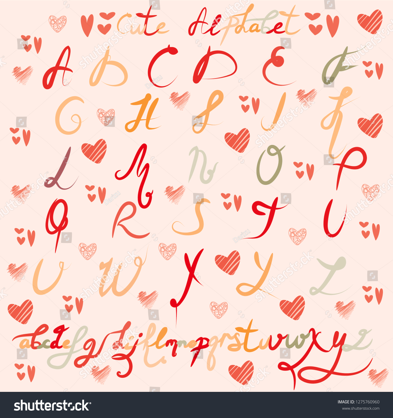 Cute Alphabet Vector Stock Vector (Royalty Free) 1275760960