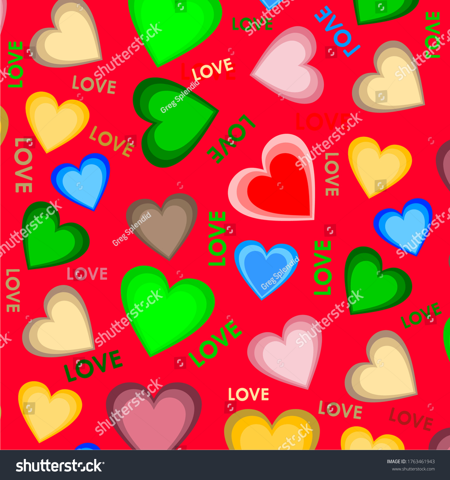Cute Nice Love Pattern Background Wallpaper Stock Vector (Royalty Free ...