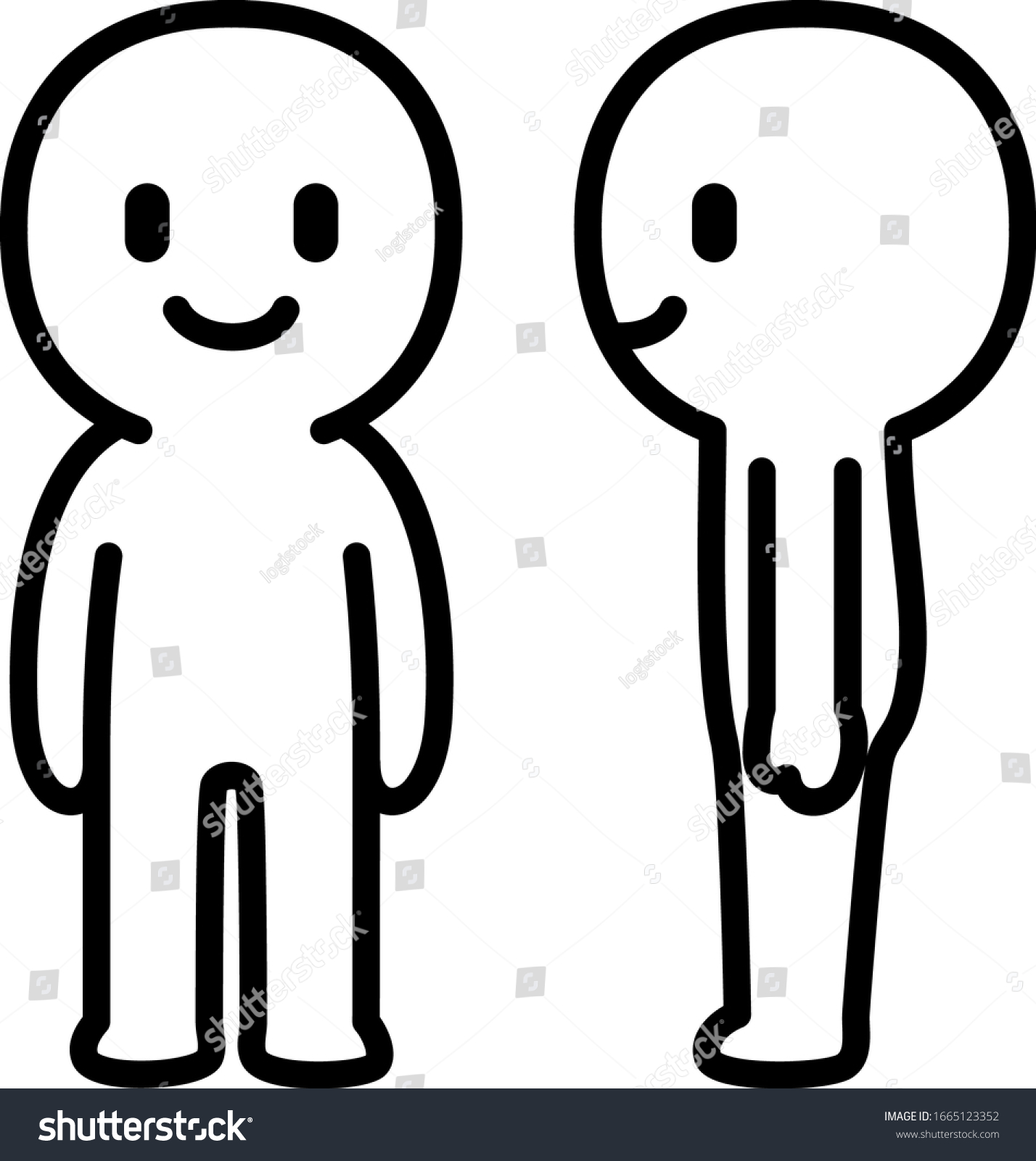 Cute Simple Human Character Stock Vector (Royalty Free) 1665123352 ...