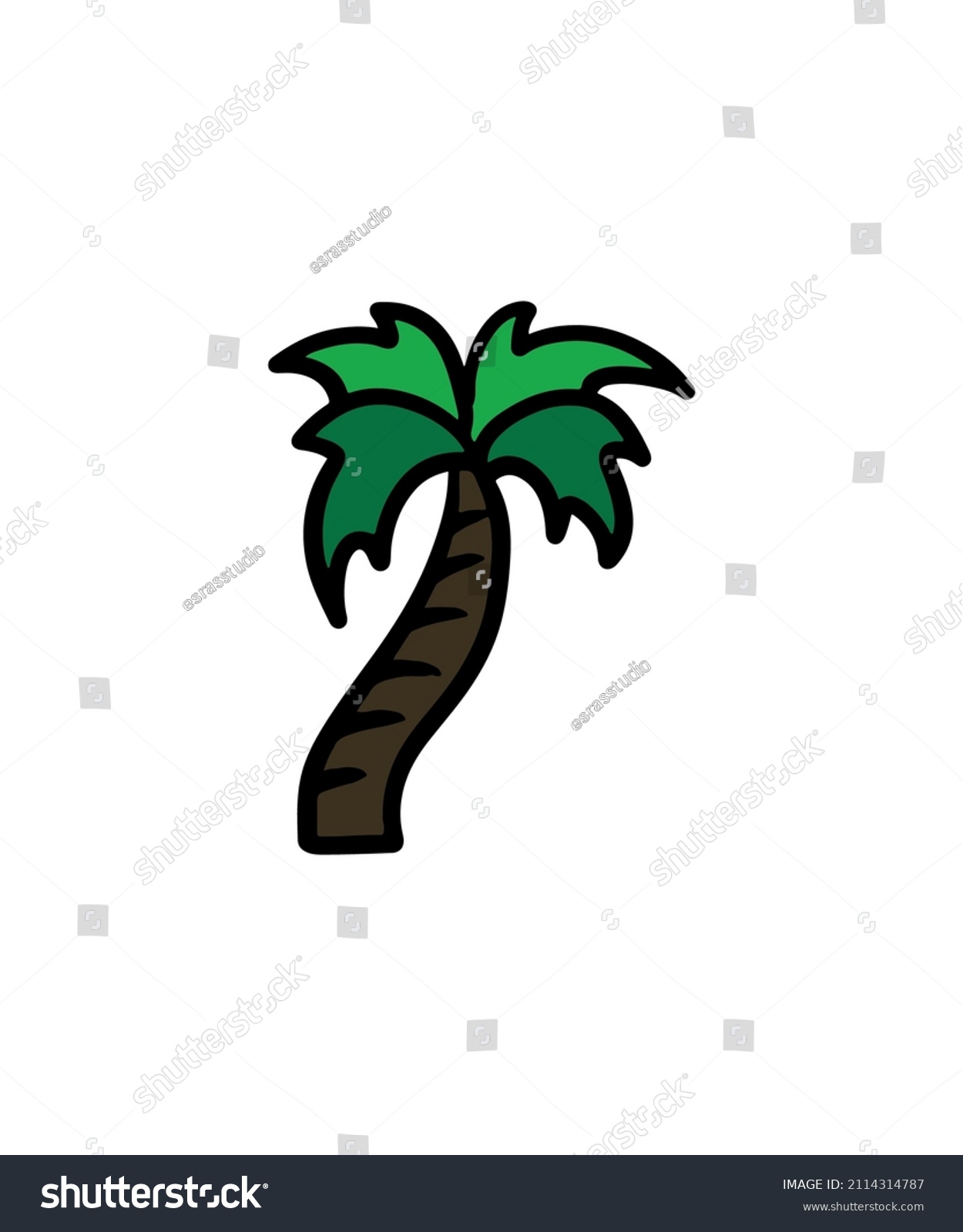 Cute Simple Plant Vector Drawing Stock Vector (Royalty Free) 2114314787 ...