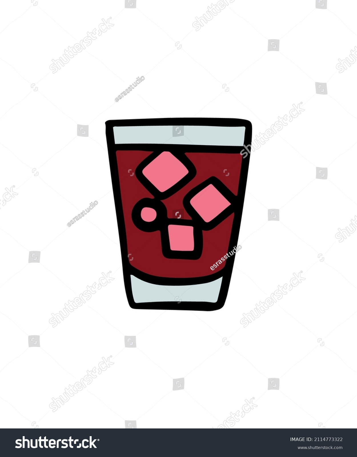 Cute Simple Vector Cocktail Drawings Stock Vector (Royalty Free ...