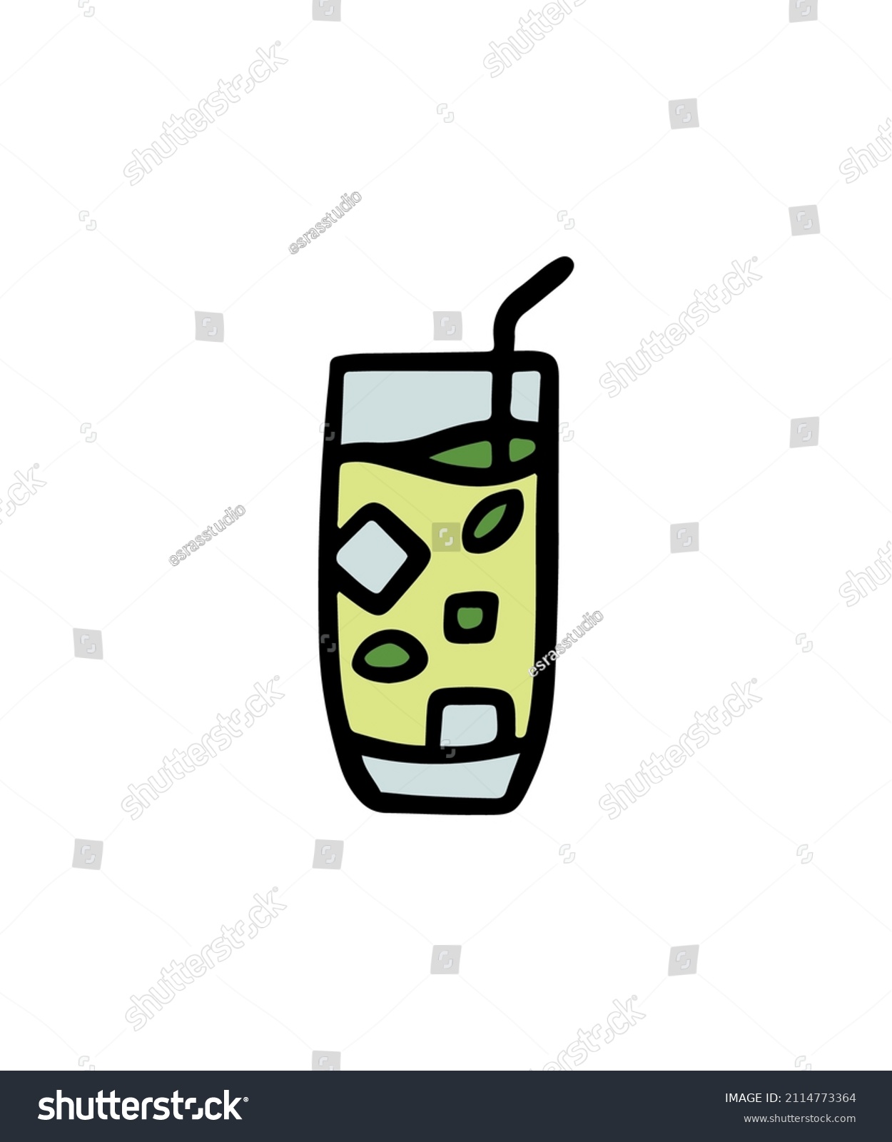 Cute Simple Vector Cocktail Drawings Stock Vector (Royalty Free ...
