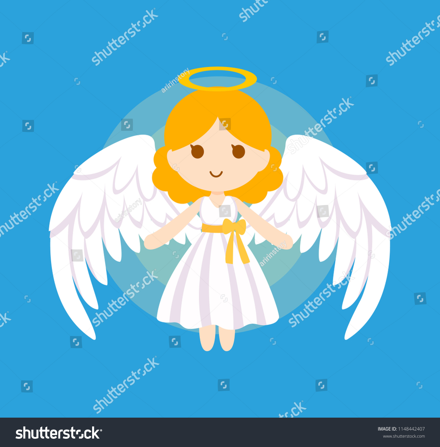Cute Angel Bless Vector Illustration Stock Vector (Royalty Free) 1148442407
