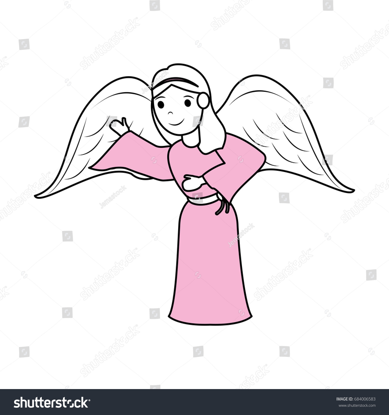Cute Angel Cartoon Stock Vector 684006583 - Shutterstock