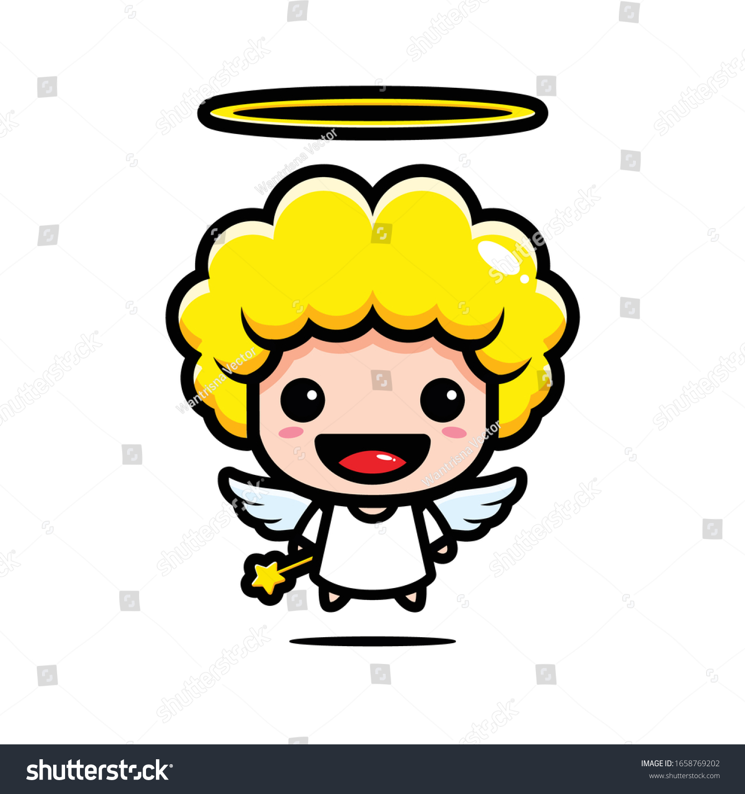Cute Angel Character Vector Design Stock Vector (Royalty Free ...