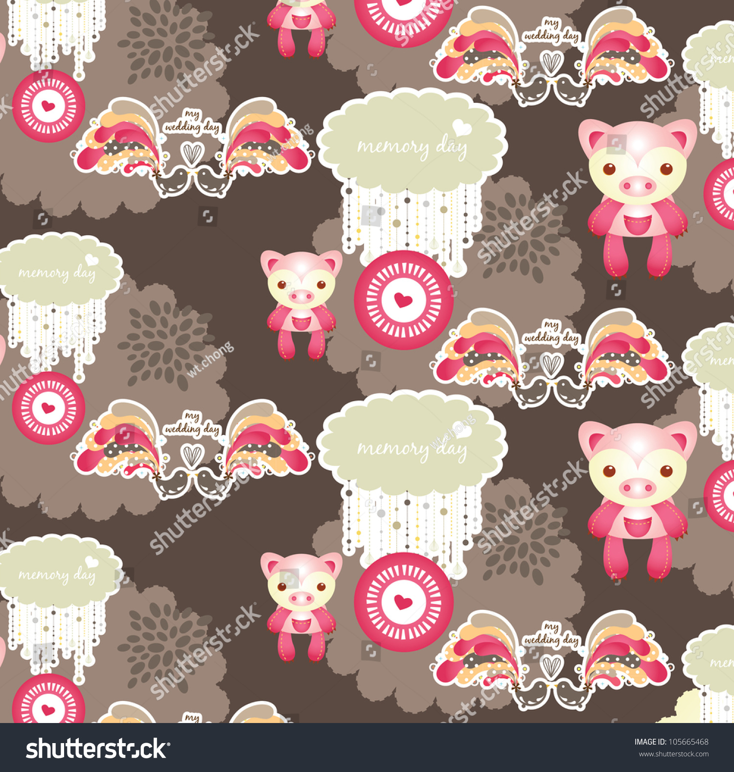 Cute Animal Wrapper Design Stock Vector (Royalty Free) 105665468