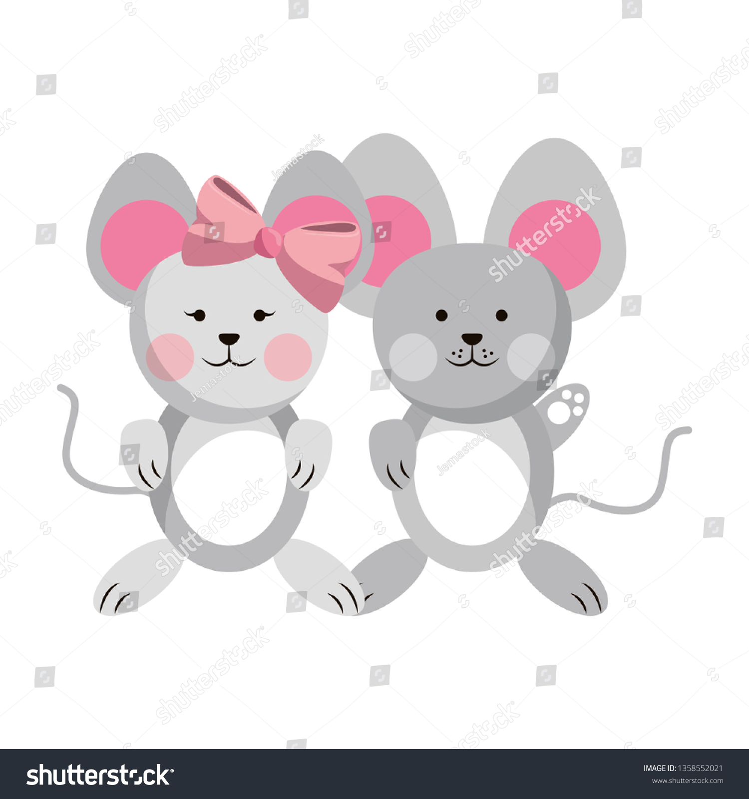 Cute Animals Couple Stock Vector (Royalty Free) 1358552021 | Shutterstock