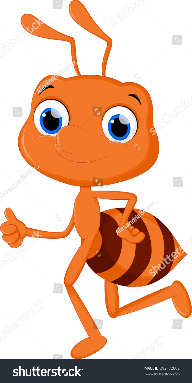 Cute Ant Cartoon Running Stock Vector (Royalty Free) 392772802 ...