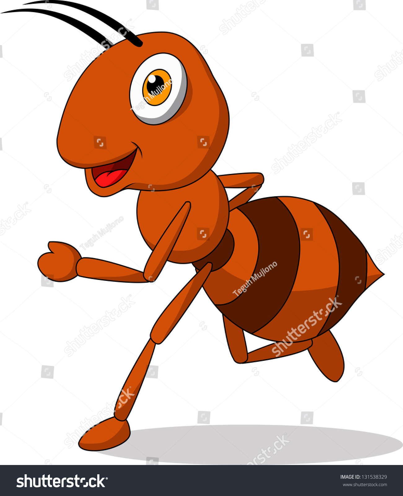 Cute Ant Running Stock Vector (Royalty Free) 131538329