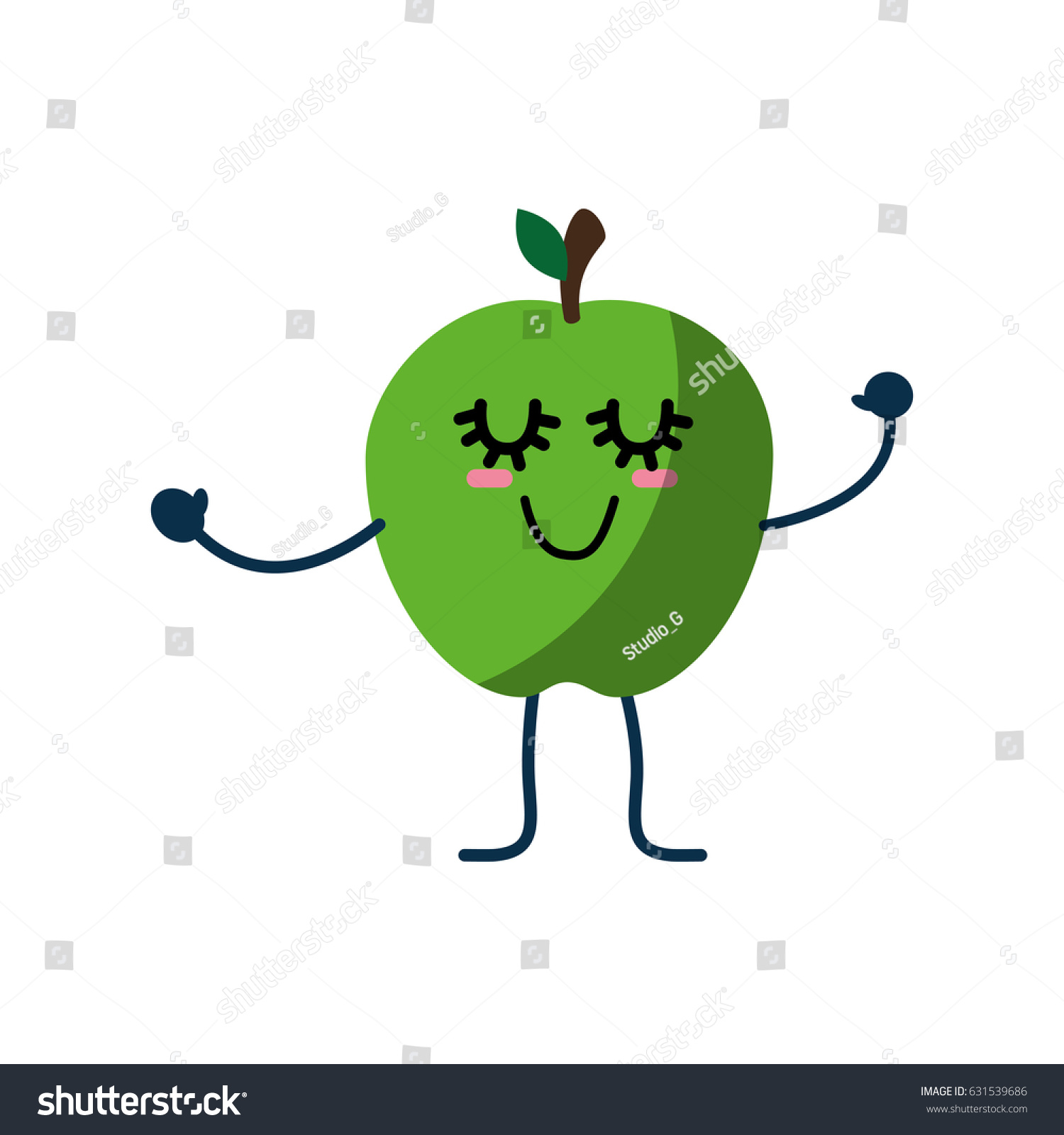 Cute Apple Cartoon Stock Vector (Royalty Free) 631539686 | Shutterstock