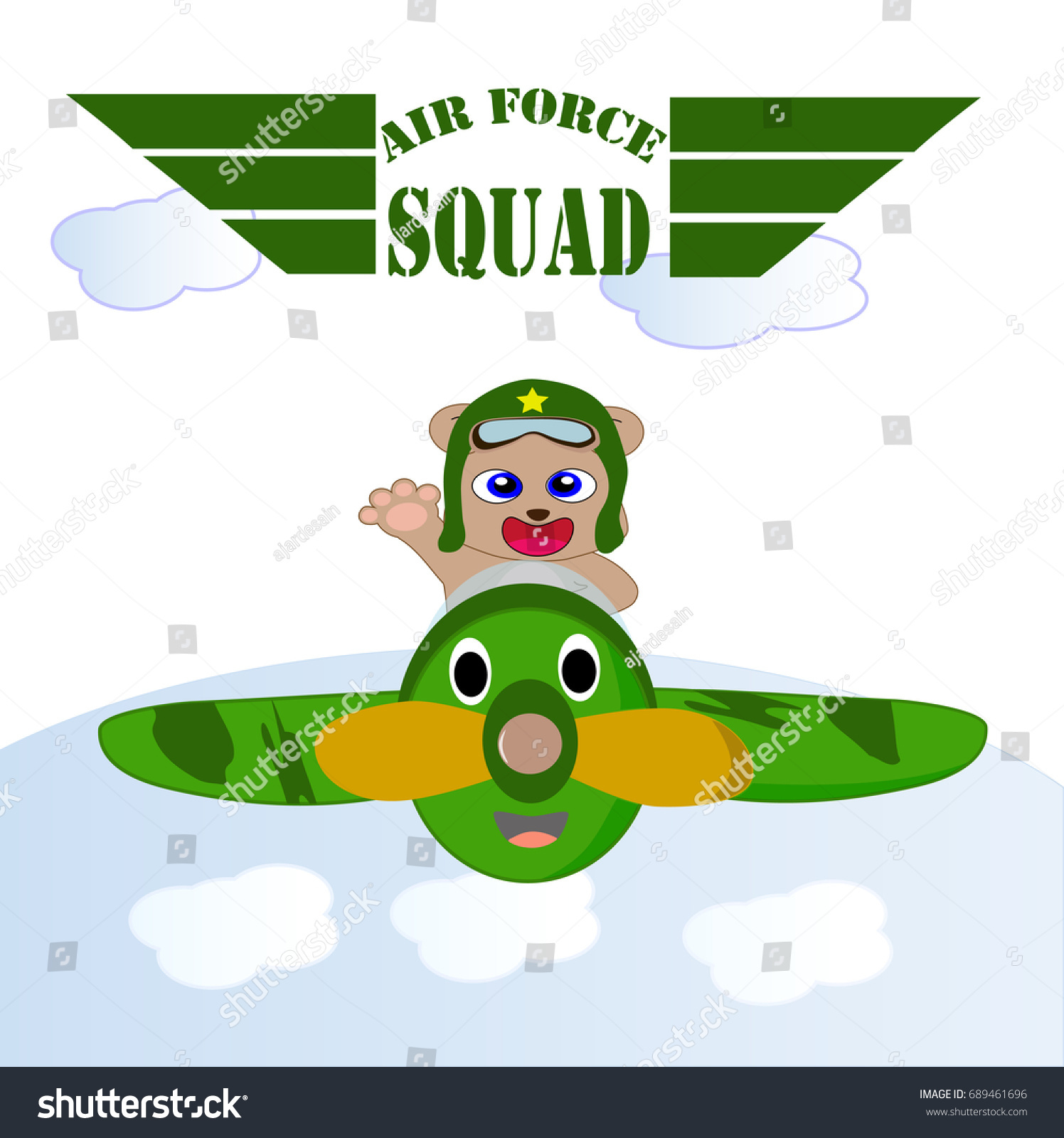 Cute Army Bear Vector Cartoon Illustration Stock Vector (Royalty Free ...